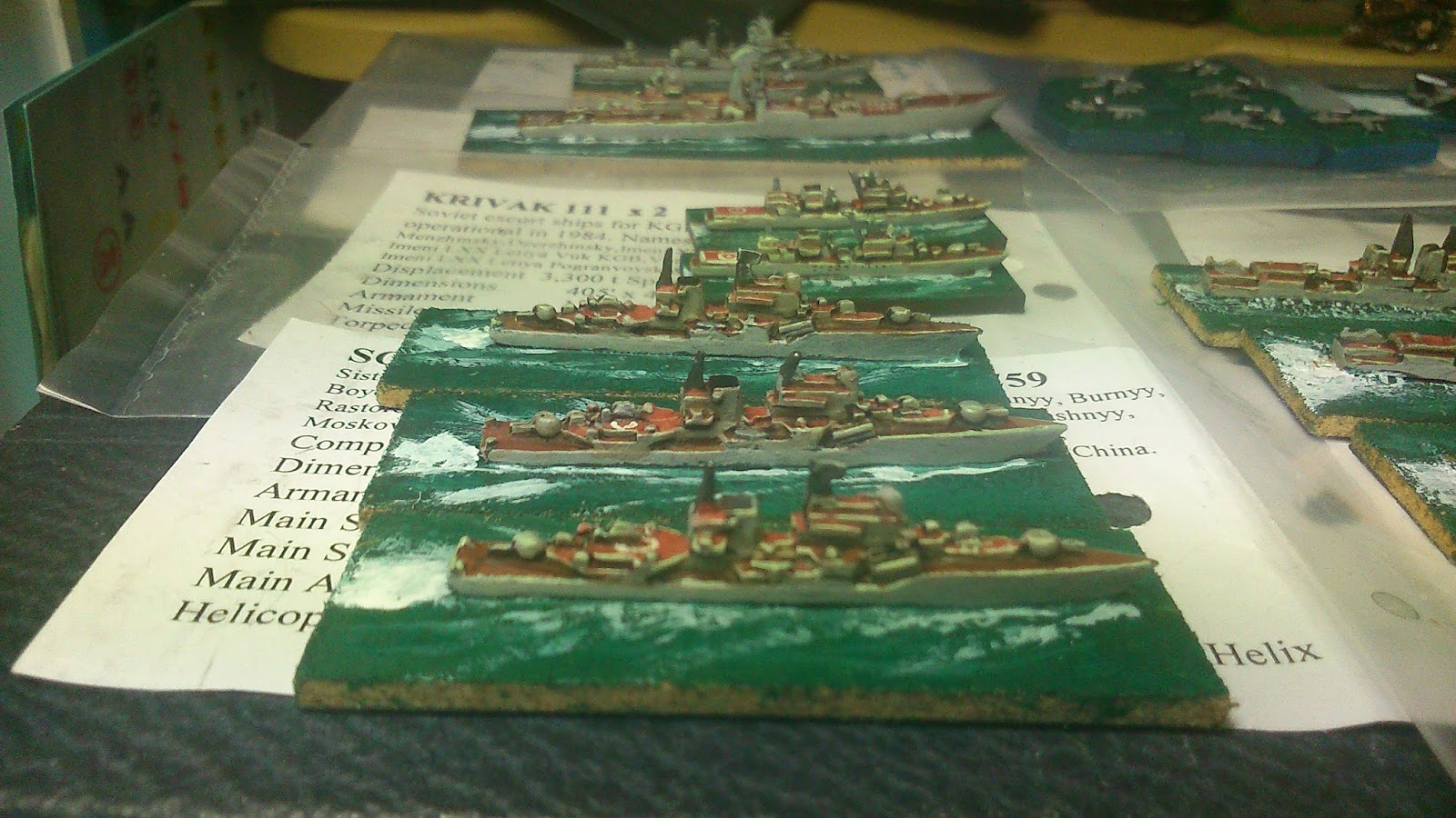 Model kits and Wargames: USSR modern naval ships Navwar 1/3000