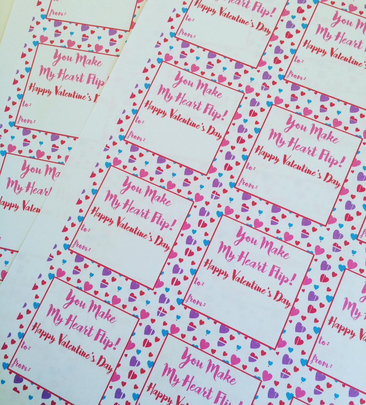The Larson Lingo: Valentine, You make my heart Flip {Free Printable}