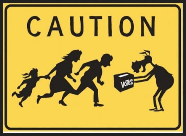 Immigrant Crossing Road Sign San Diego