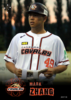 Australian Custom Baseball Cards: Mark Zhang - 2017-18 Canberra Cavalry