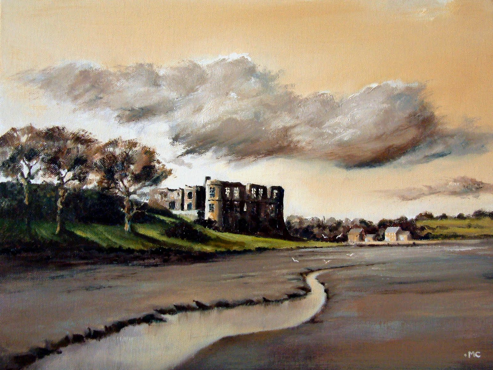 Carmarthen Artist: Oil Painting of Carew Castle
