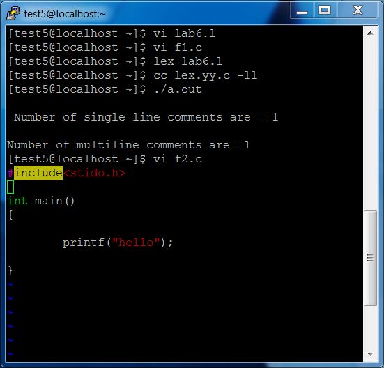 VTU CSE LABS: SS 6.A - LEX - ELIMINATE COMMENT LINES IN A C PROGRAM