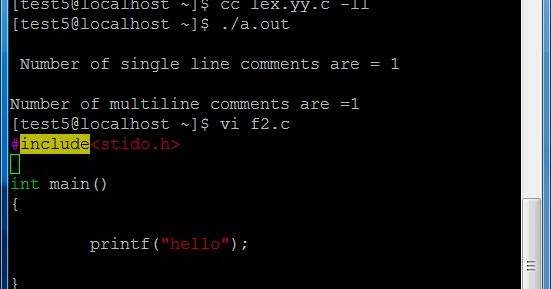 VTU CSE LABS: SS 6.A - LEX - ELIMINATE COMMENT LINES IN A C PROGRAM