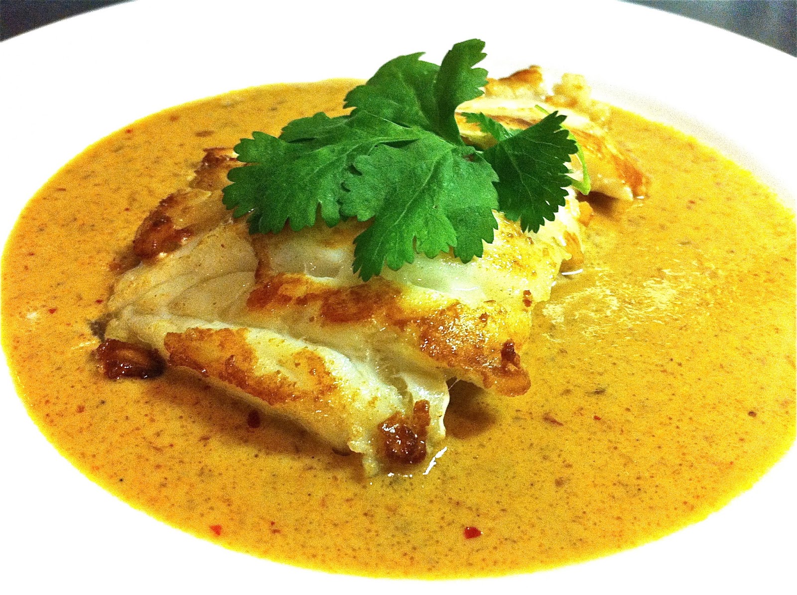 Behind The Burners: BAR COD WITH RED CURRY REDUCTION