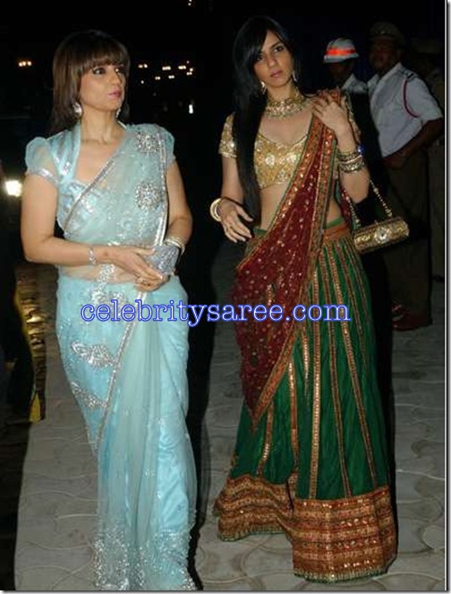 Neeta & Nishika Lulla Spotted with Designer Sarees at Mallika and ...