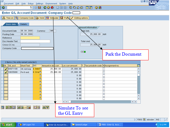 Free SAP Training Manuals: T Code- FB50 : SAP FI USER MANUAL Enter GL ...