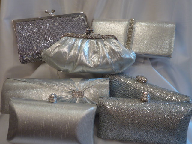 Everything But The Dress: Sparkly Silver Clutches!