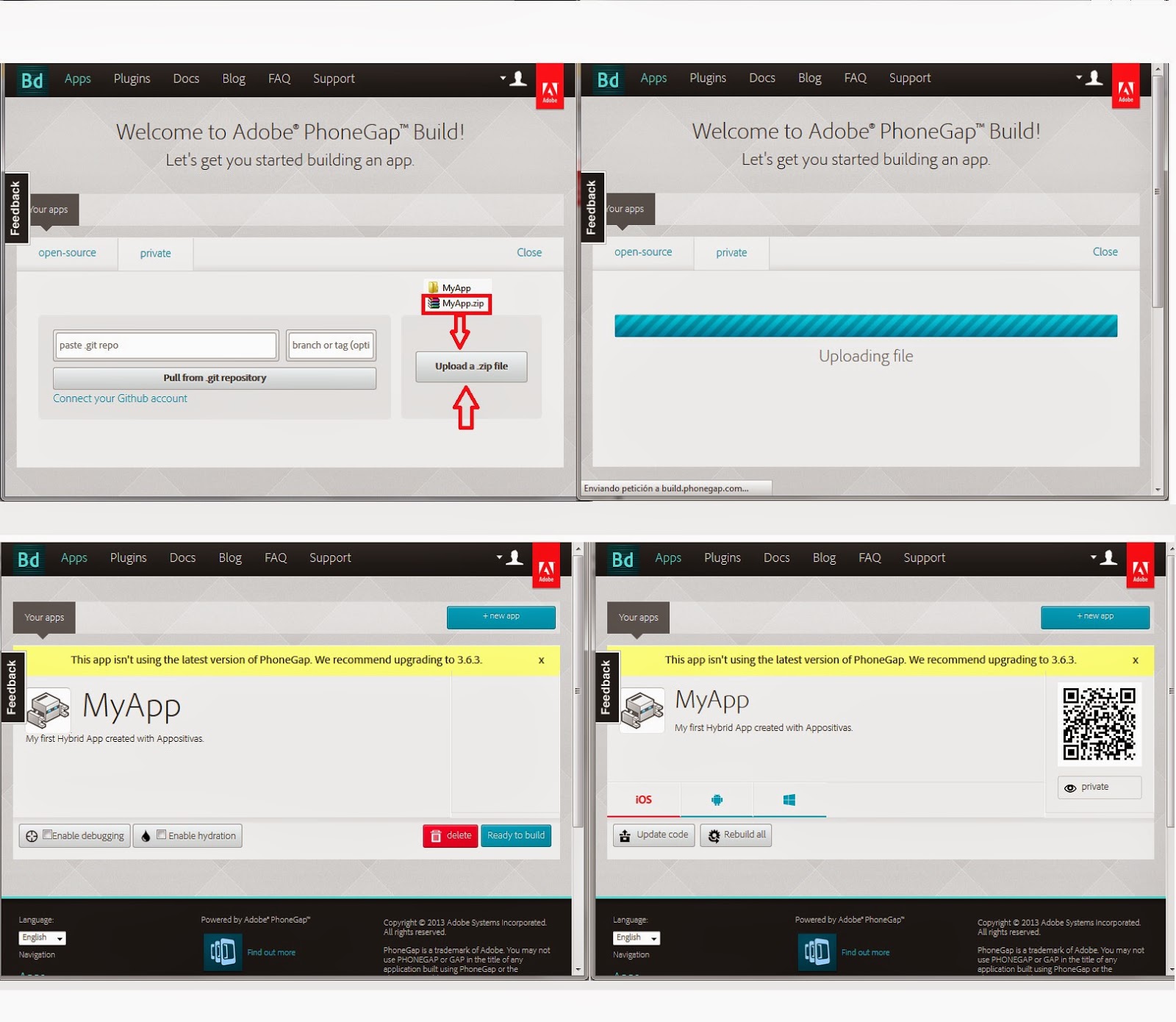APPOSITIVAS: NUESTRA PRIMERA APP. COMPILACION EN PHONEGAP BUILD