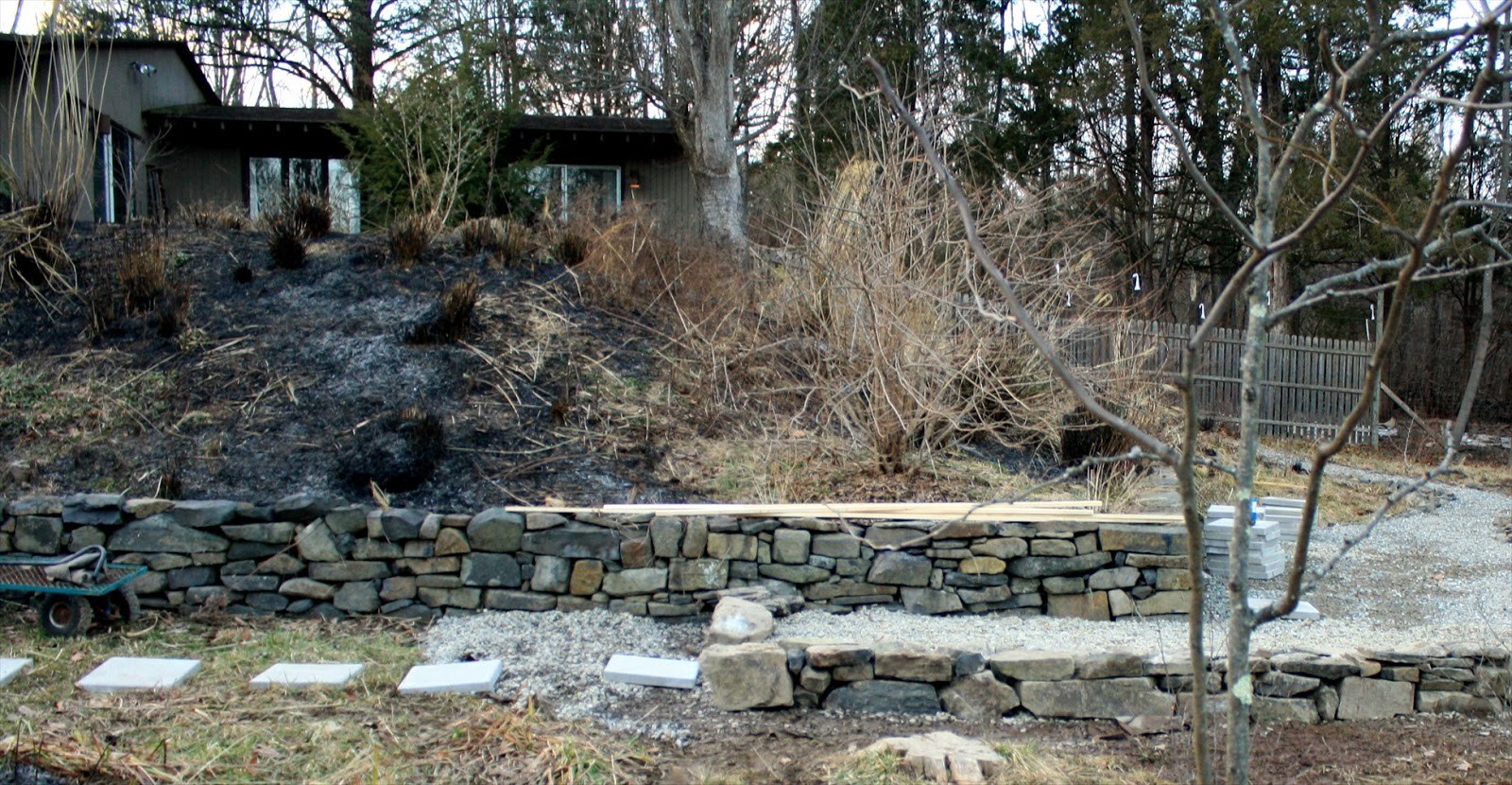 View from Federal Twist: Early burn, stone wall redo, resilience