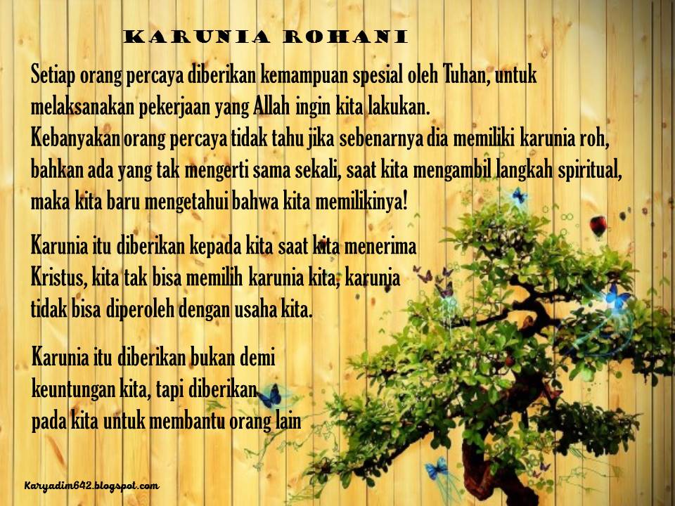 SENI MEMBENTUK GAMBAR: KARUNIA ROHANI