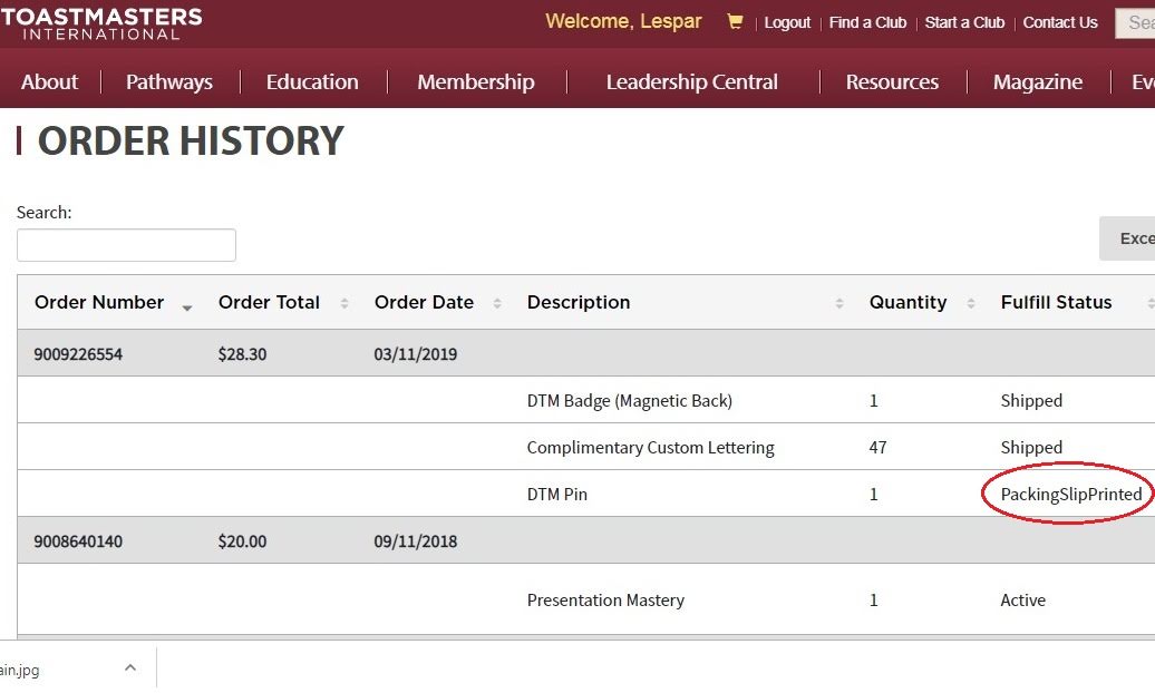 Toastmasters Speeches: Ordering the DTM Badge and Pin from Toastmasters