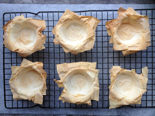 adobo down under: Mango filo pastry with pistachios