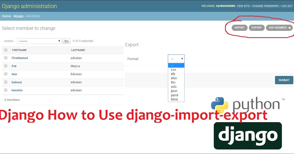 Django How to Use django-import-export | Tutorial101 Django How to Use django-import-export | Tutorial101