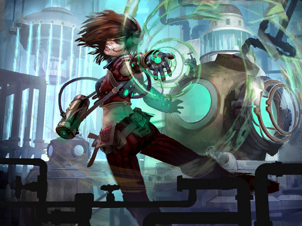 Scott M. Fischer Evolving Easel: Counterflux- MTG painting