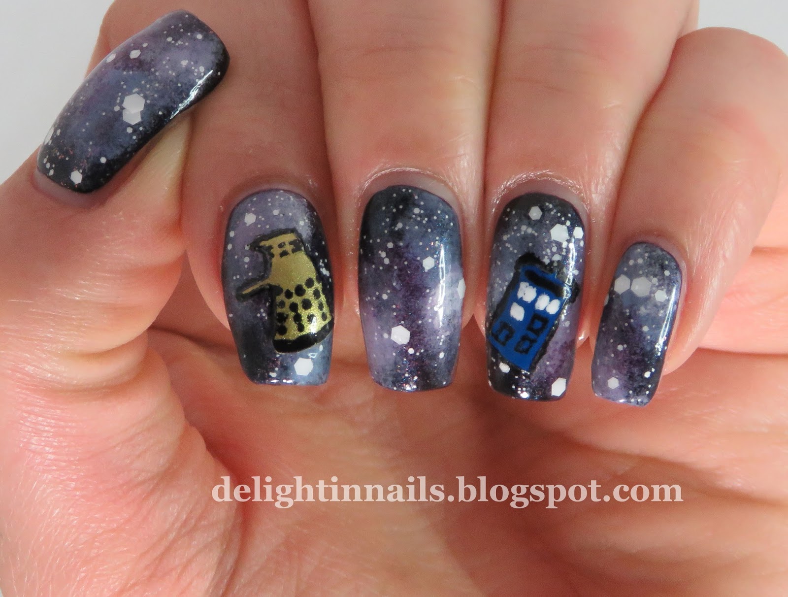 Delight In Nails: Dr. Who Galaxy Nails