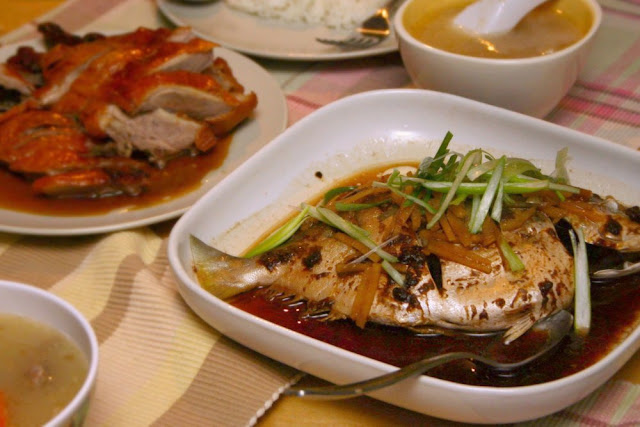 The Red Gingham: Homecooked Chinese Dinner: Steamed Fish with Ginger ...