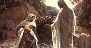 Sketsa Iman - Sapaan Yesus kepada Maria Magdalena dalam nuansa kebangkitan