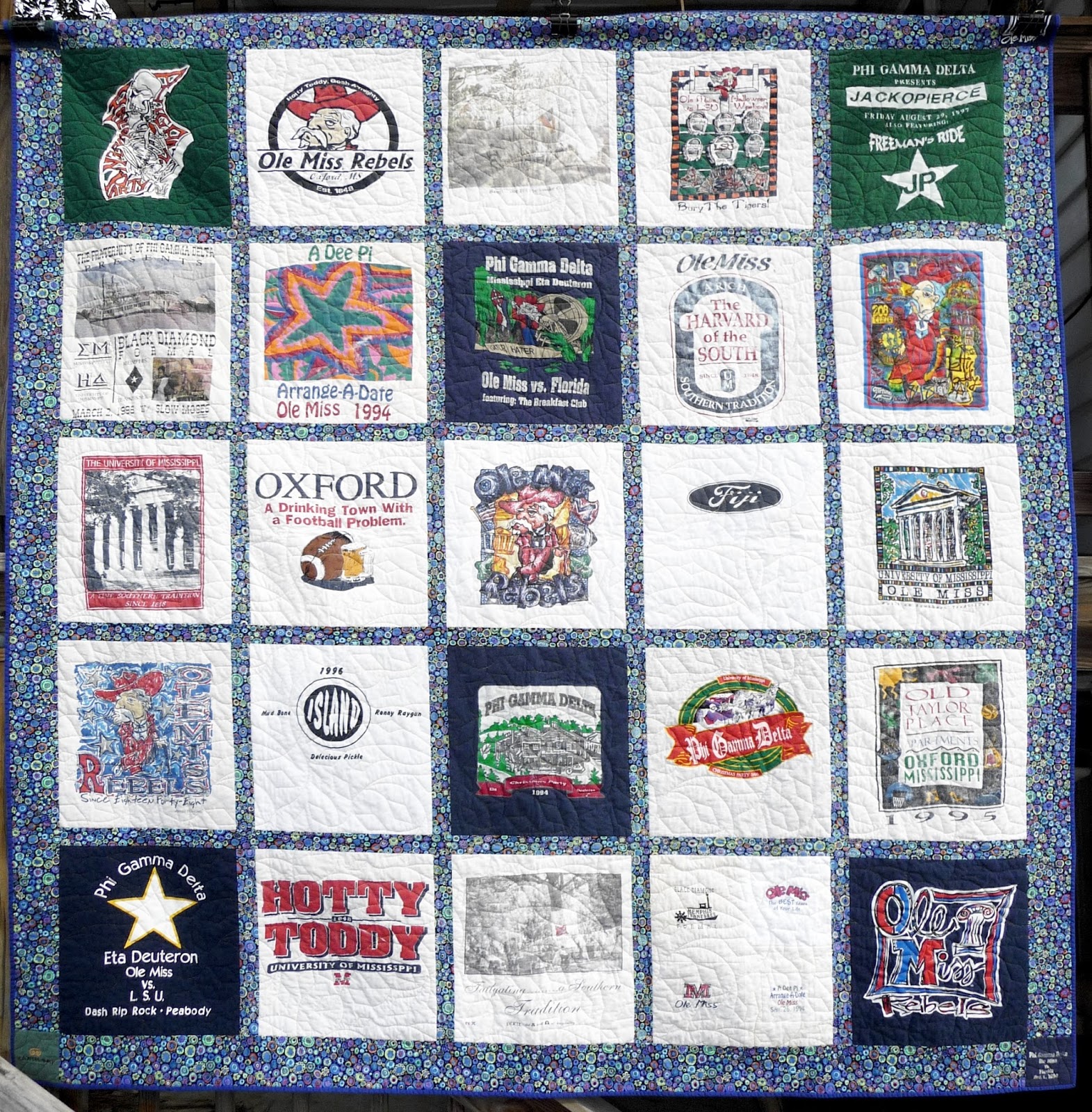 Quilting on the Crescent: One More 2016 Finish: Ole Miss T-Shirt Quilt