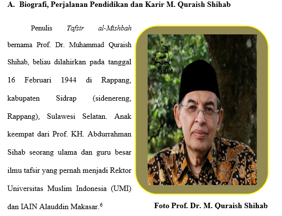 Pendekatan Prof. Dr. H. M. Quraish Shihab dalam Tafsir Al-Mishbah