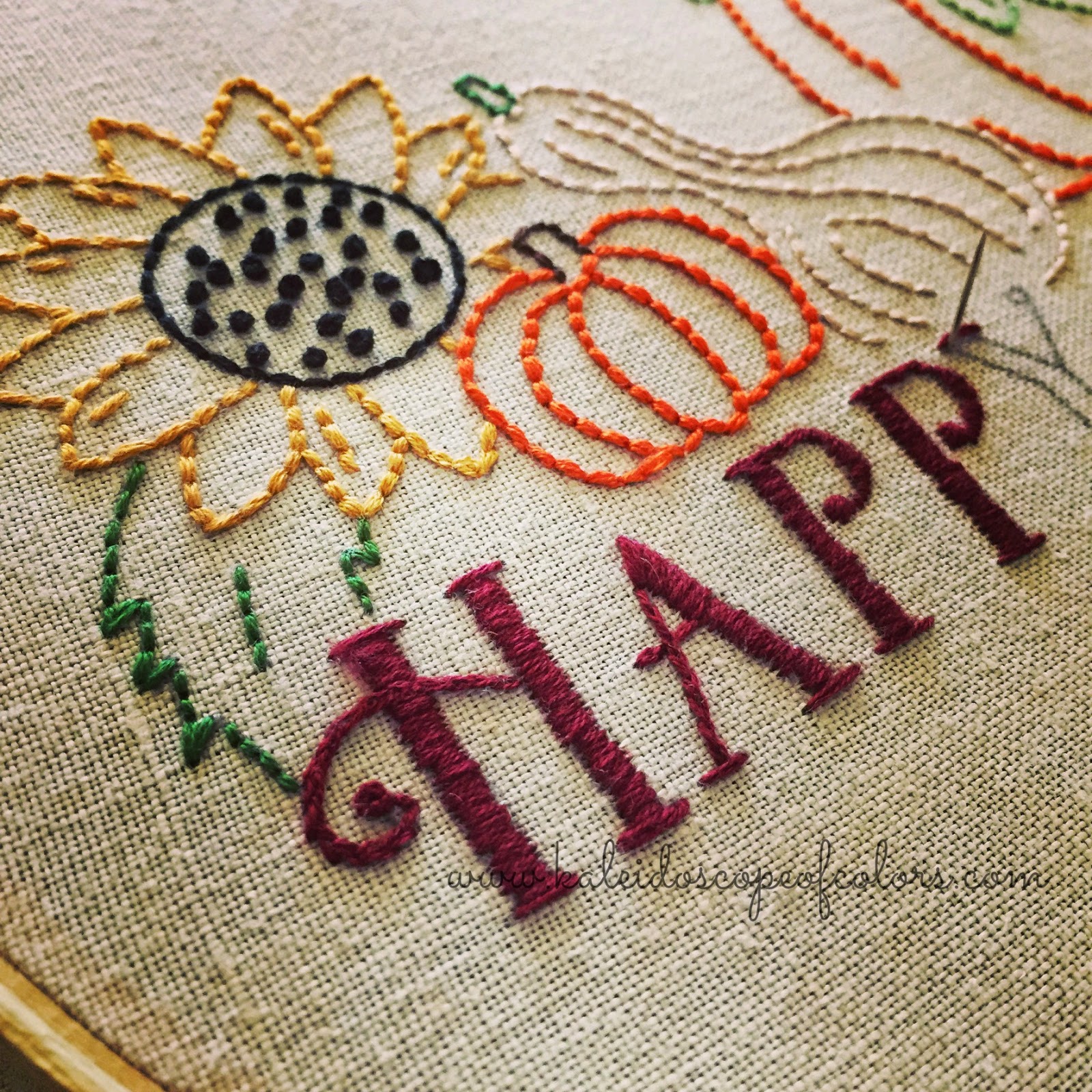 Kaleidoscope of Colors: Happy Fall Embroidery Hoop Decor