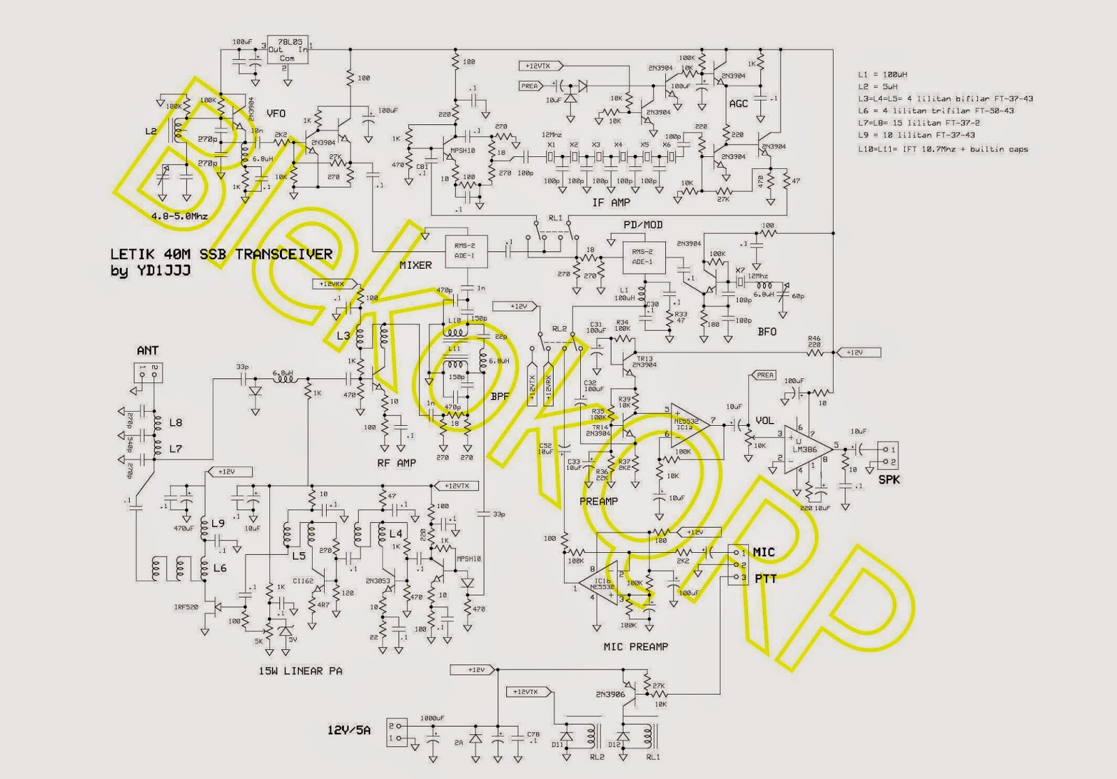 BLEKOK QRP by YD1JJJ: LETIK 15W 40M SSB TRANSCEIVER