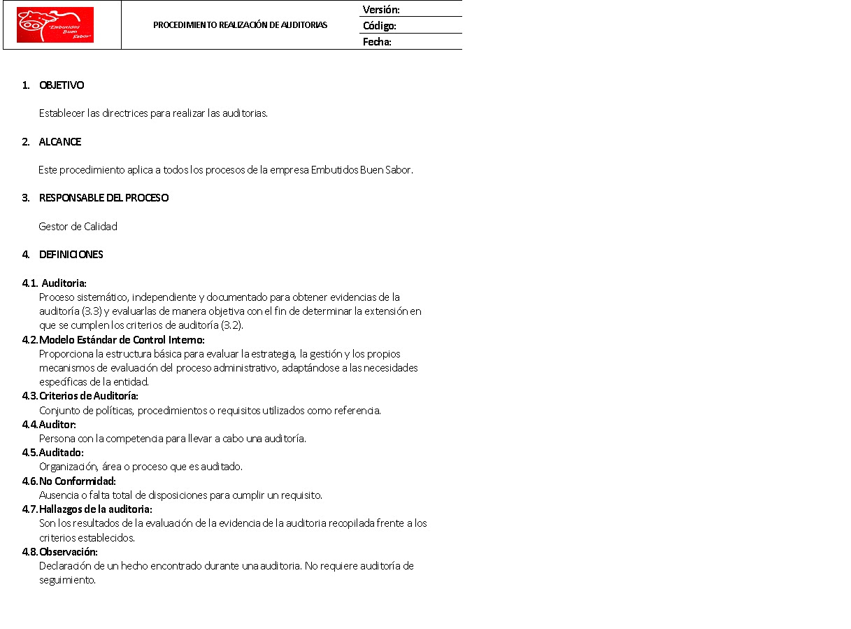 itm auditores: EMPRESA EMBUTIDOS BUEN SABOR