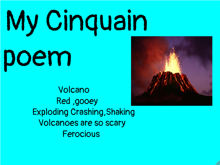 Lillian : My cinquain poem about volcanoes