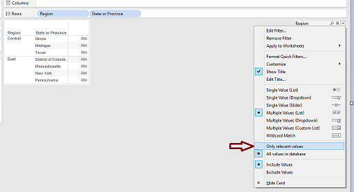 Tableau For All: What is show Relevant values in Tableau? (CASCADING FILTERS)