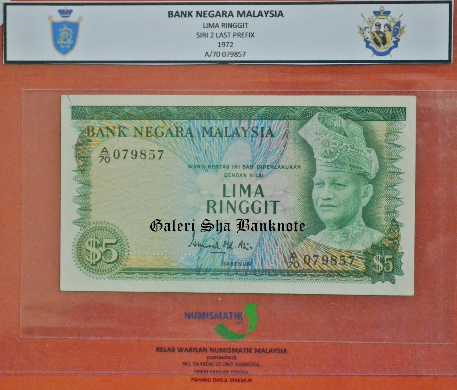 Galeri Sha Banknote: WANG KERTAS 5 RINGGIT