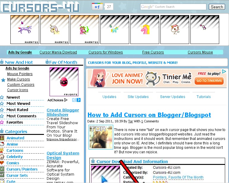 Membuat Cursor Blog lebih menarik & unik | My Dreams
