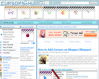 Membuat Cursor Blog lebih menarik & unik | My Dreams