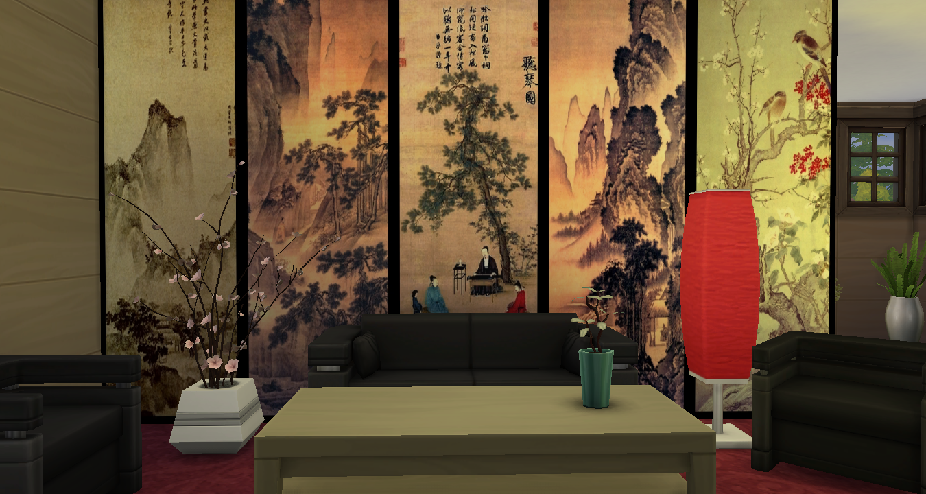 SimsDelsWorld: The Sims 4 : Chinese Wall 01 - Historical paints