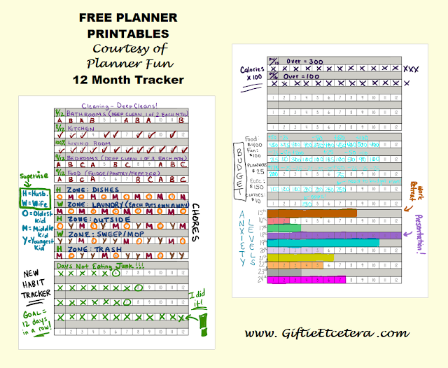 6 Ways to Use a Free Planner Printable - 12 Month Tracker | Giftie ...