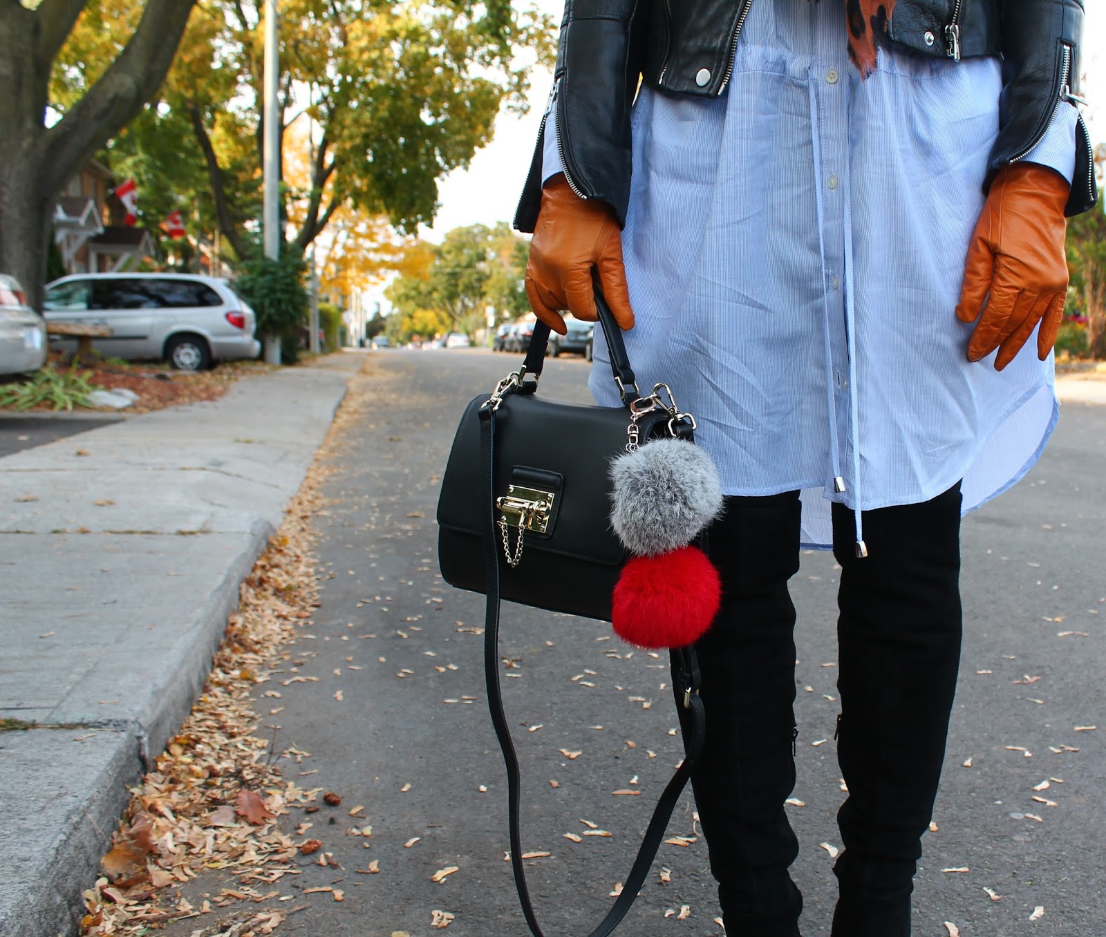 Oversized Shirtdress Styled for Cold Fall Weather: Fall Layering