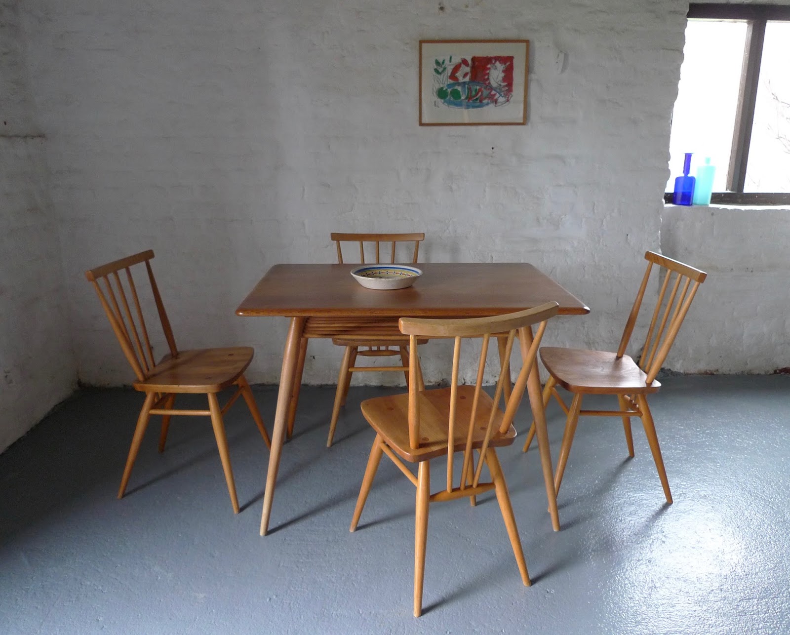 RetroKate: Ercol Breakfast Table (mod 393) and 4 x Chairs (mod 391)