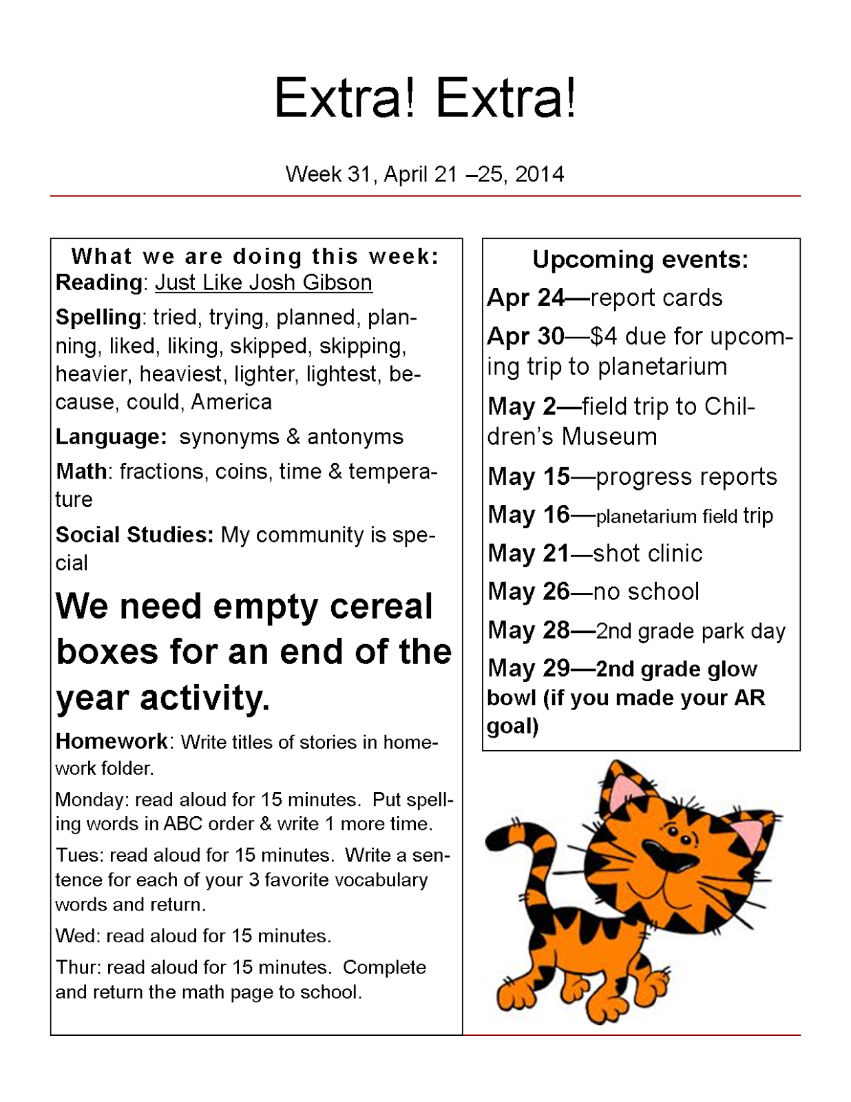 Seusstastic 2nd Graders!: Extra! Extra!