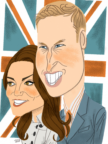 All About Kate Middleton's: Caricature collection of Kate and William.