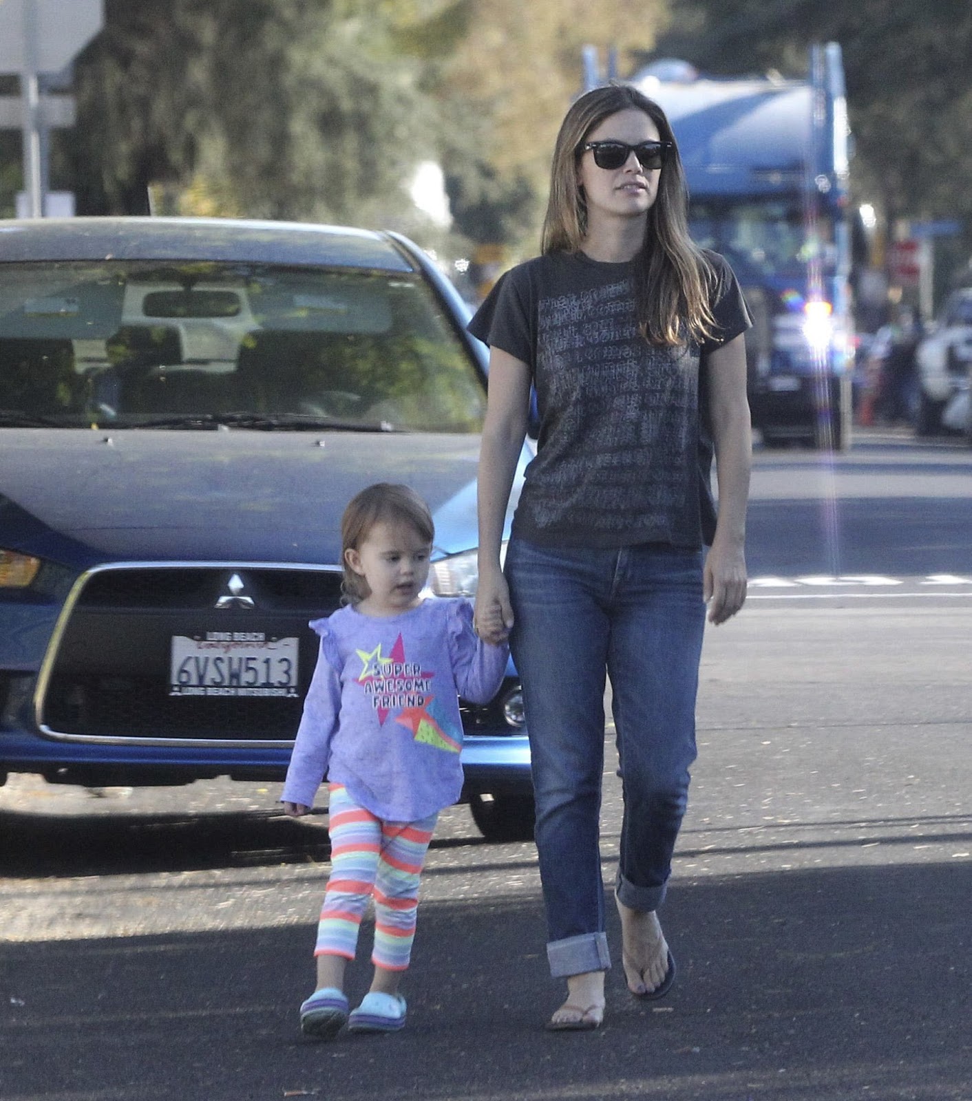 Rachel Bilson taking her daughter Briar Rose for a stroll around the ...