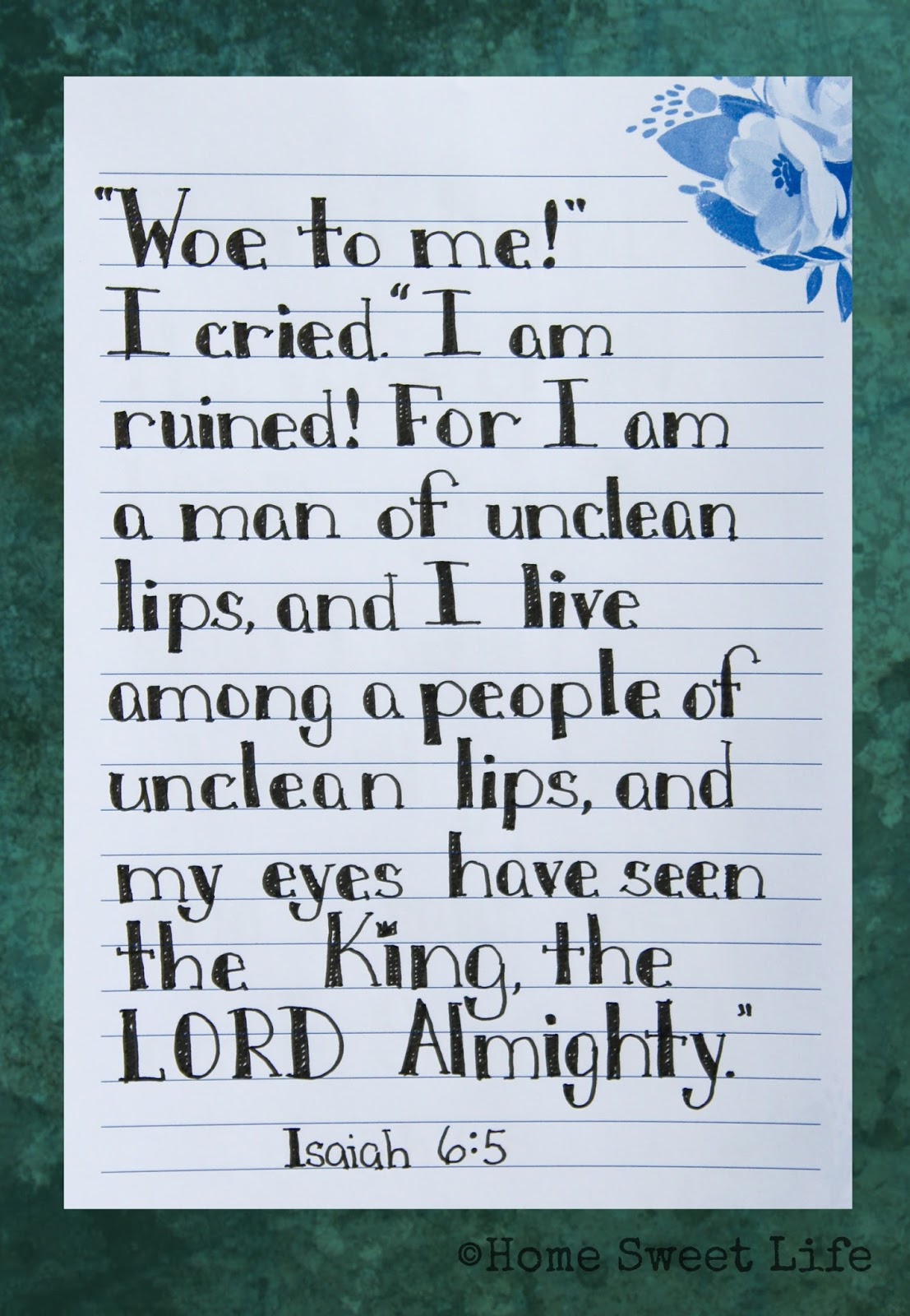 Home Sweet Life: Isaiah 6:5