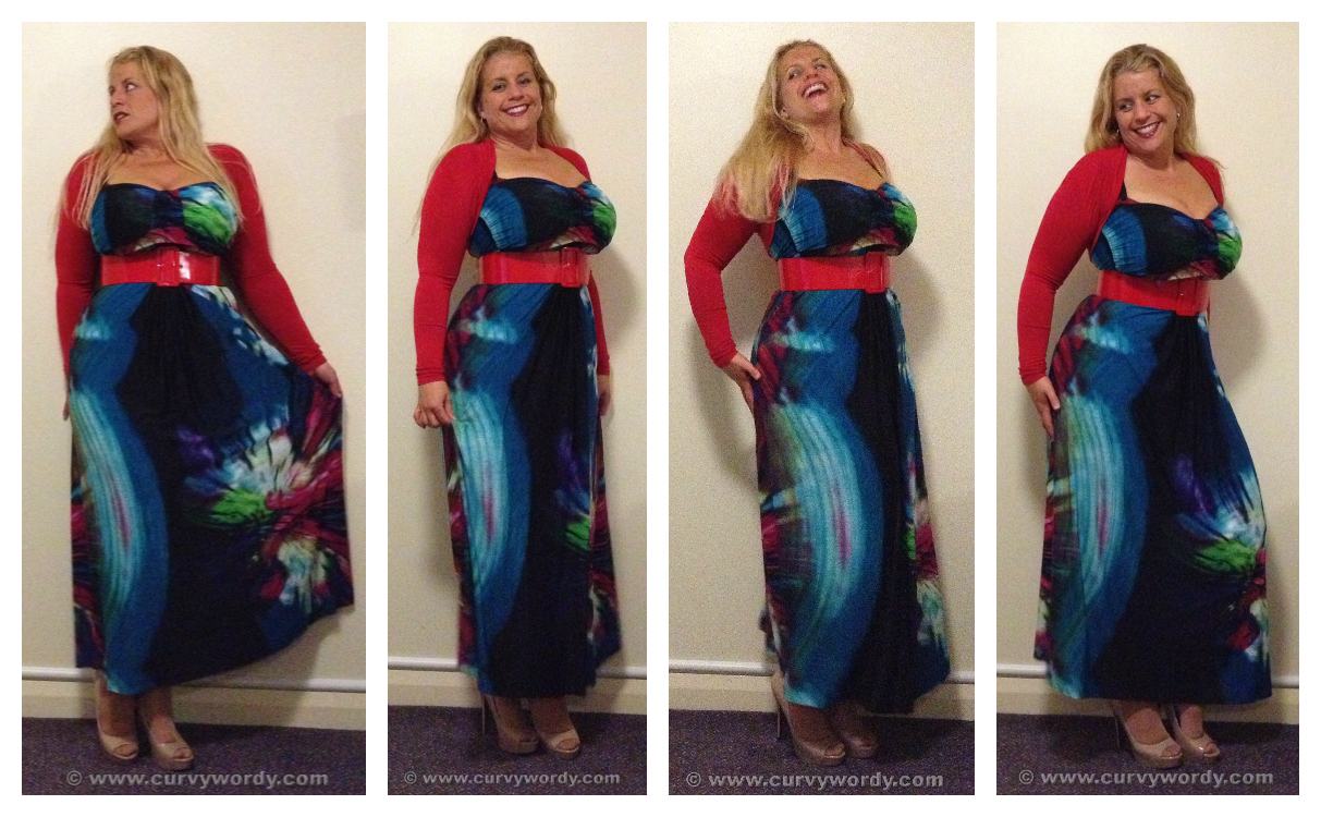 AX Paris Curve Splash Printed Strapless Maxi Dress - Curvy Wordy