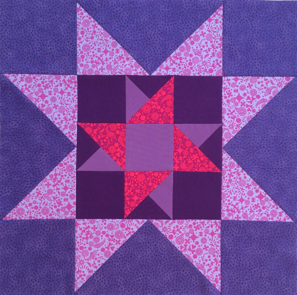 Quilted Blooms: Sawtooth Star Quilt Blocks (with Pieced Centers)
