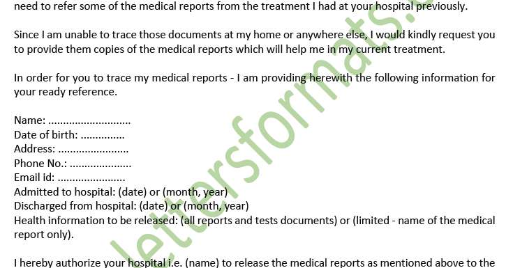 Authorization Letter For Release Of Medical Records authorization-letter-for-release-of-medical-records