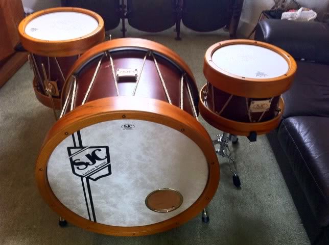 SJC Custom Drums: SJC Custom kit with butcher hoops
