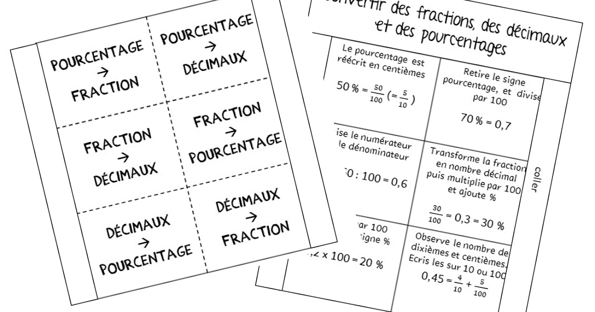 LAM pourcentages fractions décimaux