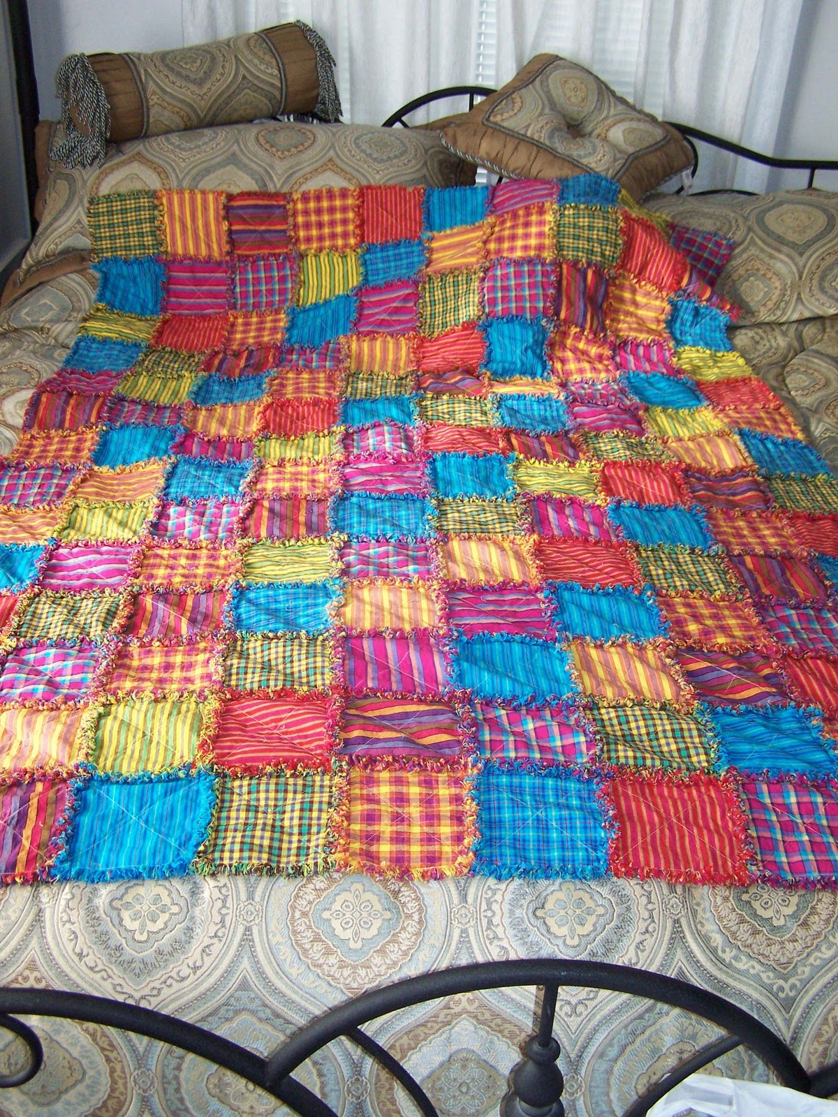 Treasures-n-Textures: I Finished the Rag Quilt!!!!!!!!!!