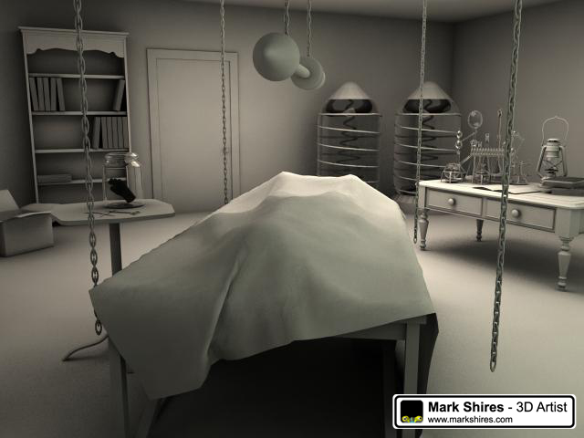 Mark Shires - 3D Artist: Basement Lab Scene - Work In Progress