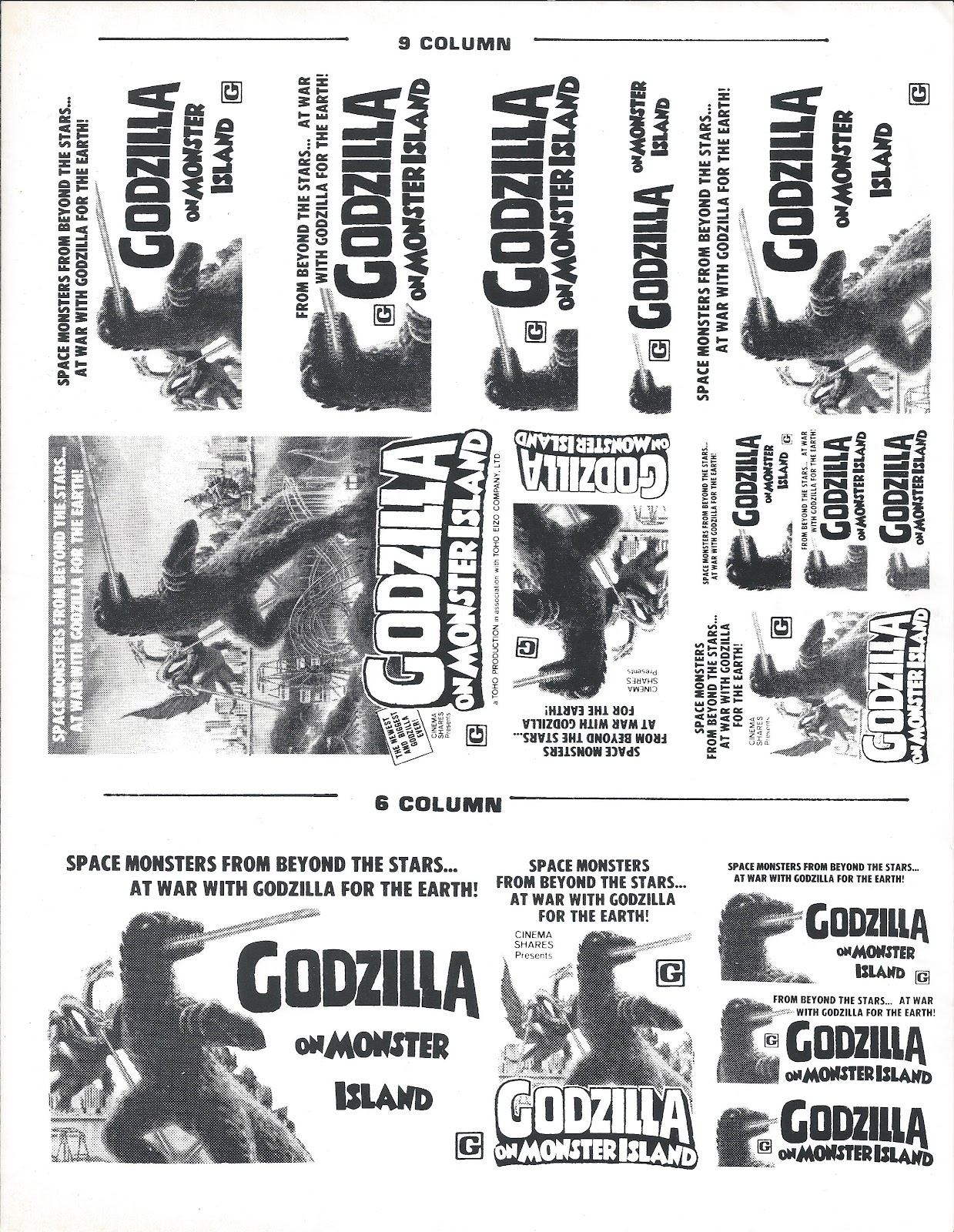 the sphinx: Vintage Ad Slicks: GODZILLA ON MONSTER ISLAND (1978)