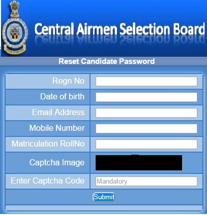 Airforce forgot password