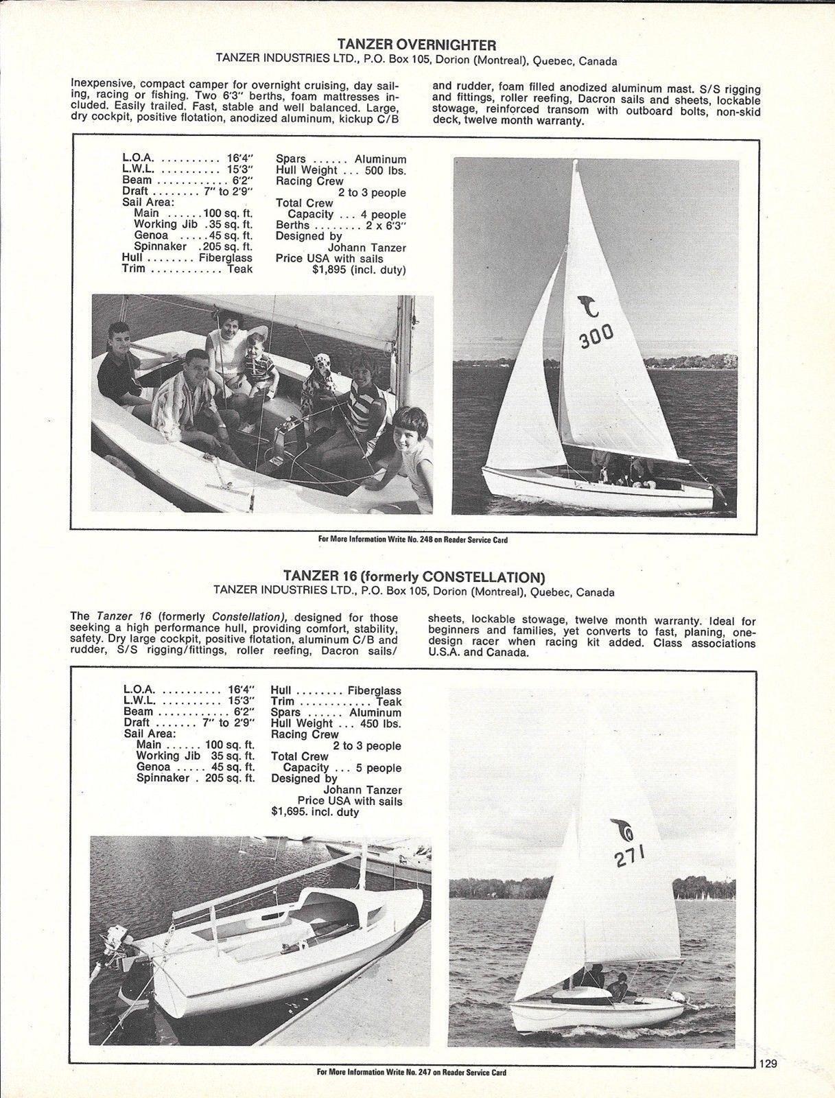 Tanzer 16: Tanzer Advertisment --early 70's