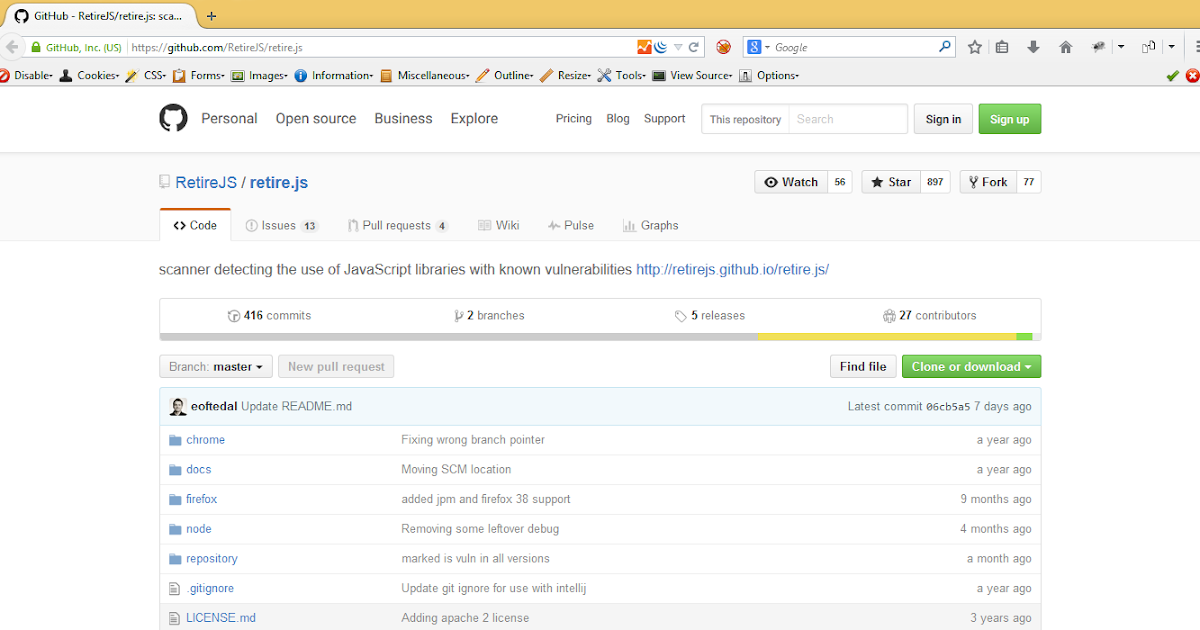Jquery Vulnerability Finder - Retire.js